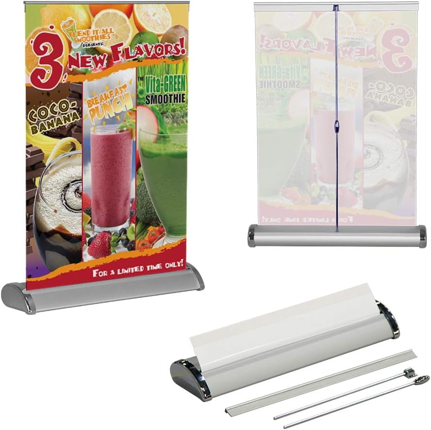 Vispronet - Mini Retractable Banner Stand - Table Top Display Stand ...