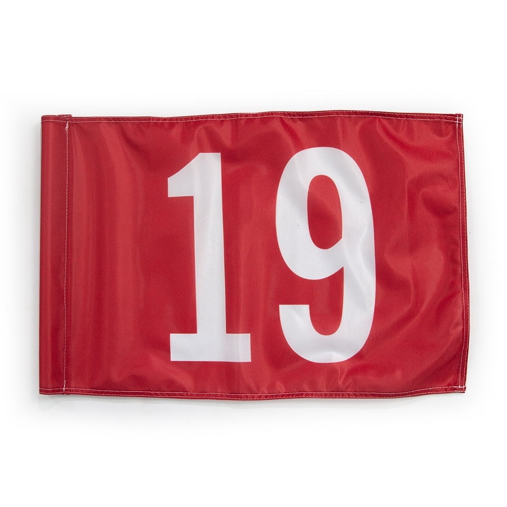 Vispronet Numbered Golf Flag, 20in x 14in Red Flag with White Number 19 ...
