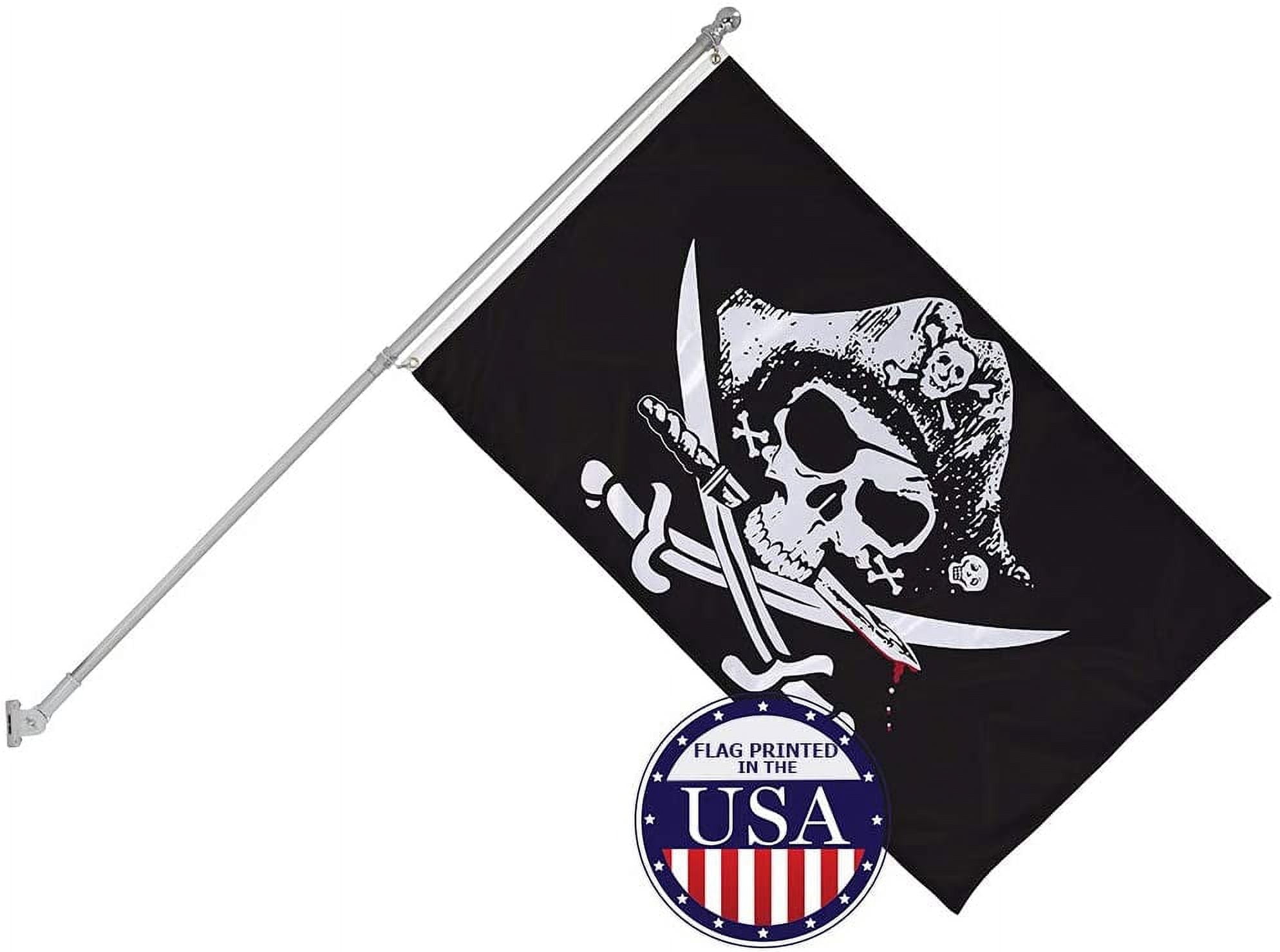 Vispronet 3ft x 5ft Dead Mans Chest Pirate Flag, Banner with 6ft ...