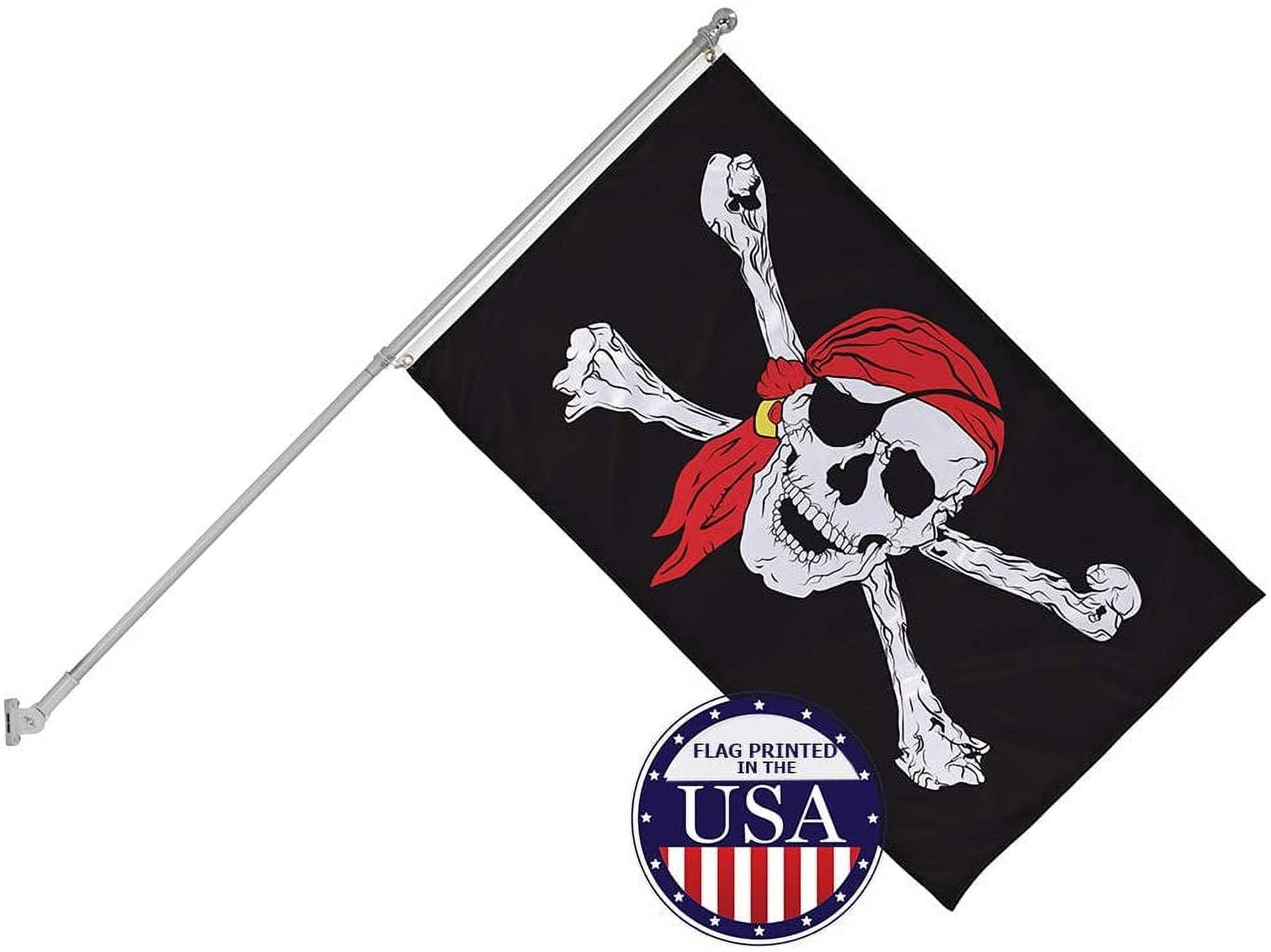 Vispronet Pirate Flags Jolly Roger Collection – Red Jolly Roger Flag ...