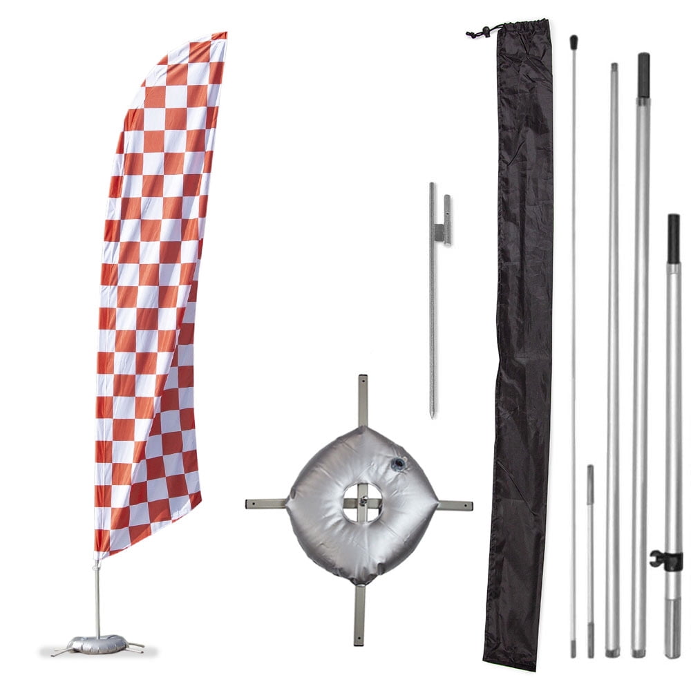 Vispronet Premium Checkered Feather Flag Kit - Includes 13ft Sectional ...
