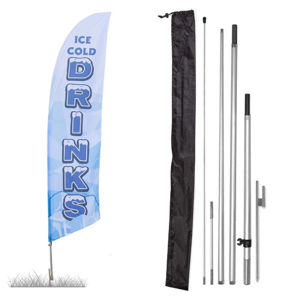 Vispronet Premium Ice Cold Drinks Feather Flag Kit - Includes 13ft ...