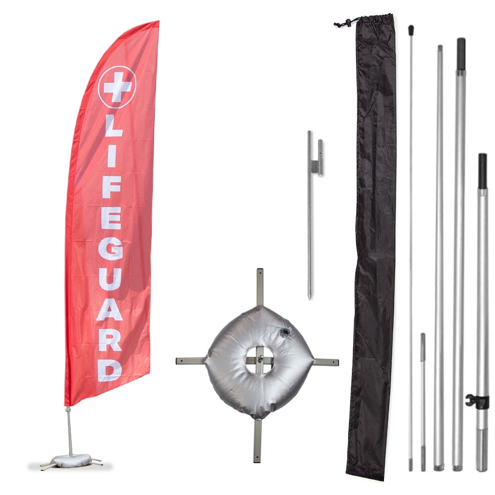 Vispronet Premium Lifeguard Feather Flag Kit - Includes 13ft Sectional ...