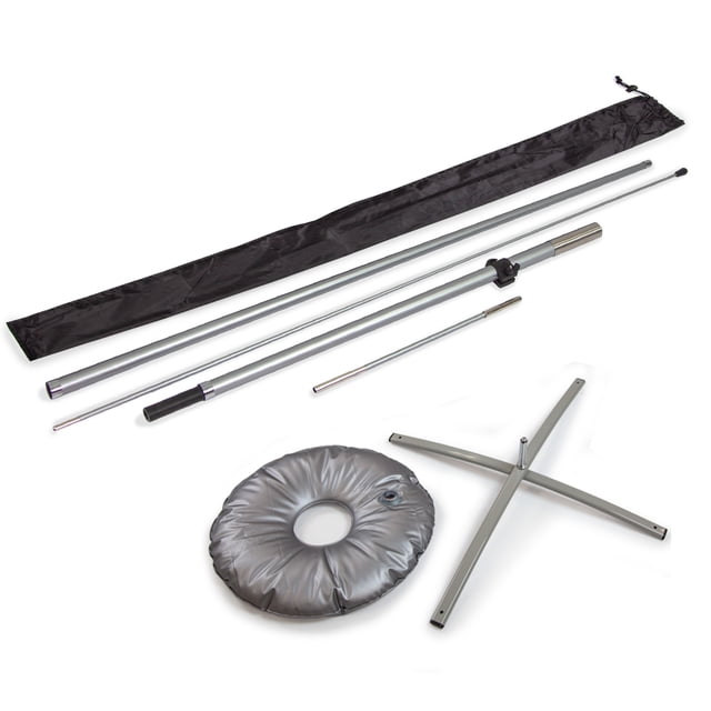Vispronet Premium Medium Feather Flag Pole Set, 4 Poles, 1 Cross Base ...