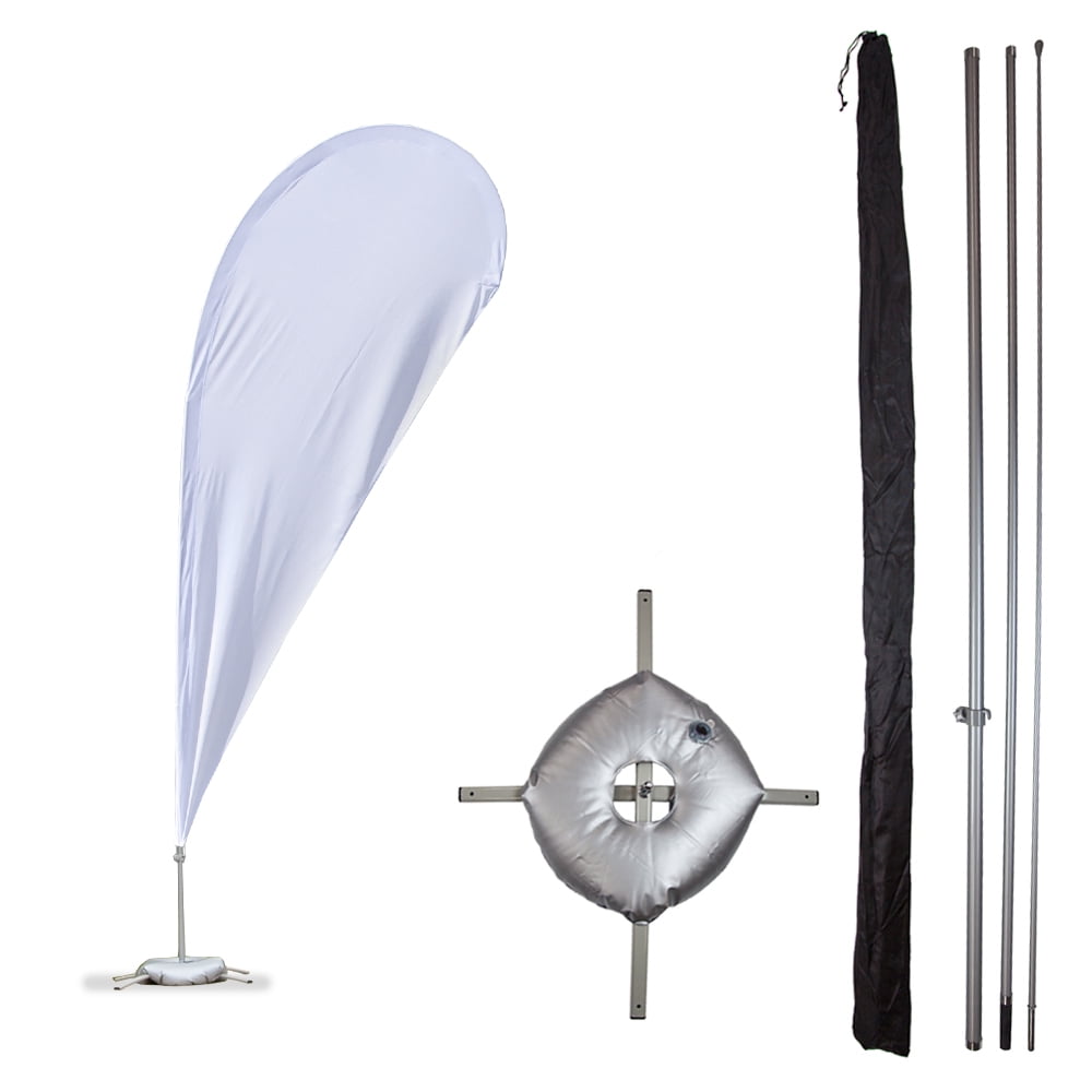 Vispronet Premium White Feather Flag Kit - Includes 10.5ft Sectional Aviation Grade Fiberglass ...