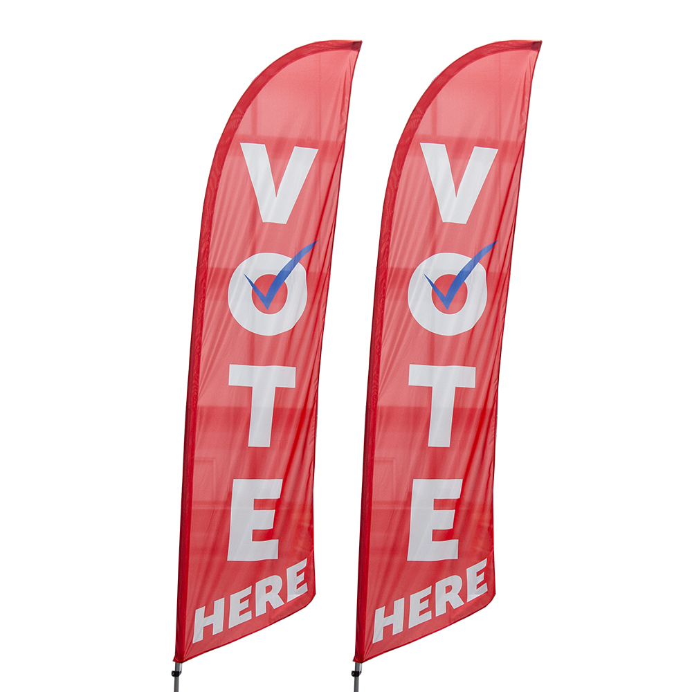 Vispronet Vote Here Feather Flag Kit 2 Pack Bundle, 13.5ft Red Voting ...