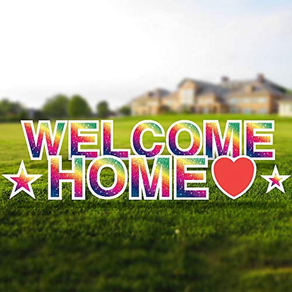 Vispronet Welcome Home Yard Sign with Stakes – Each Letter is 18in Tall ...