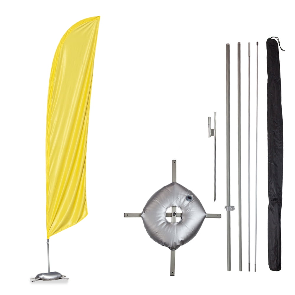 Vispronet - Yellow Solid Feather Flag Kit - 13.5ft Knitted Polyester ...