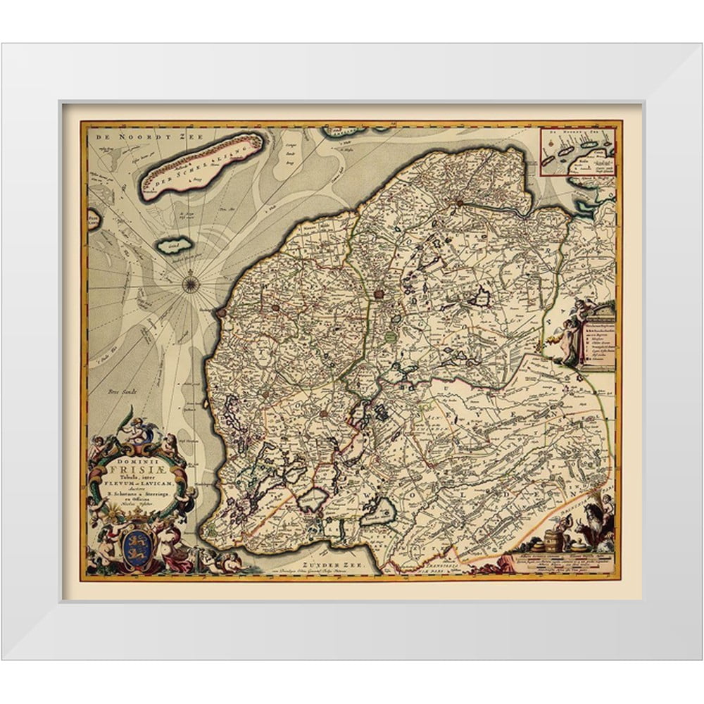 Visscher 13x12 White Modern Wood Framed Museum Art Print Titled ...