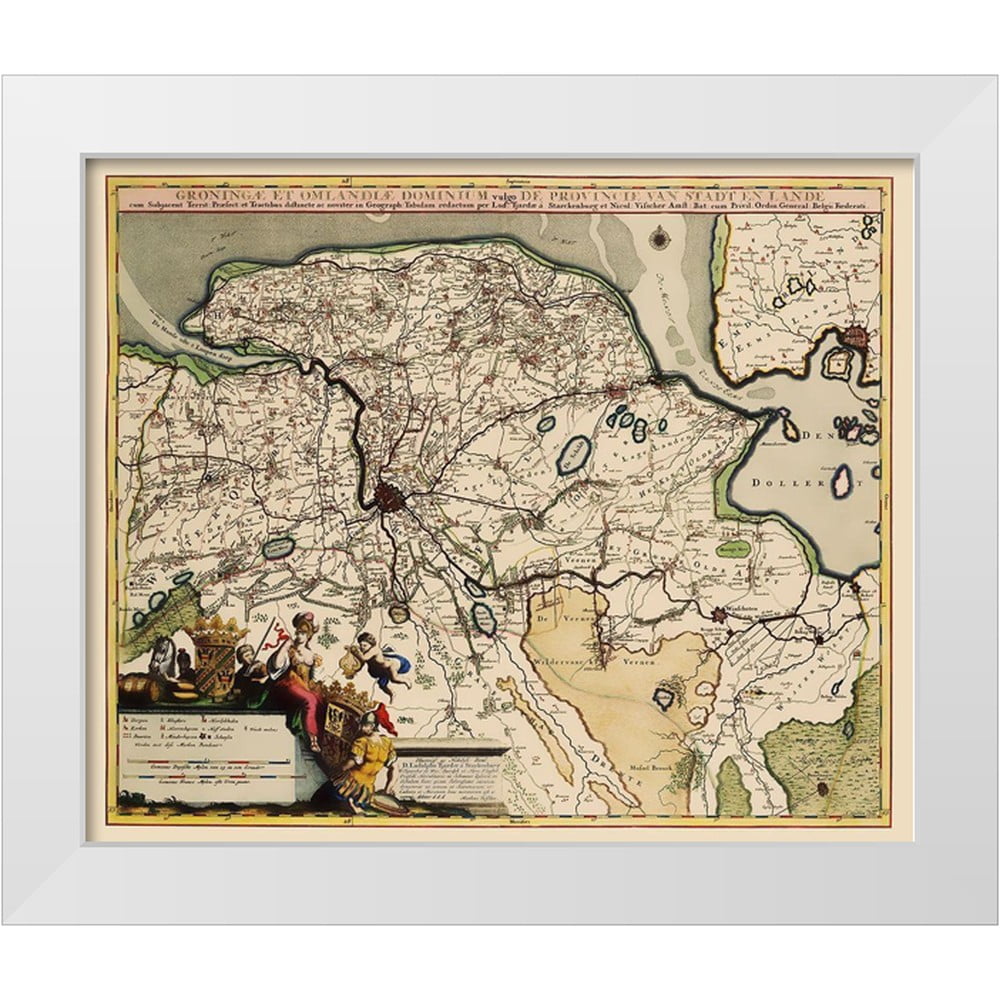Visscher 14x12 White Modern Wood Framed Museum Art Print Titled ...