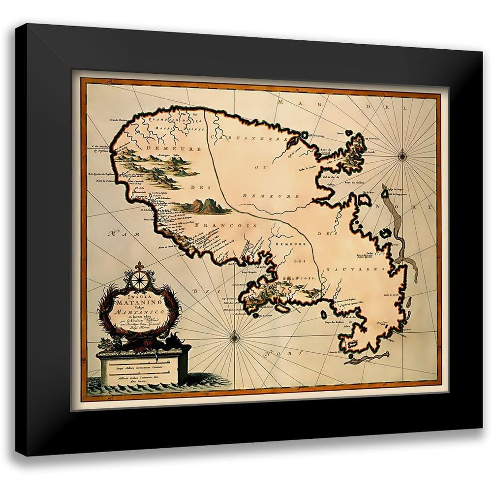 Visscher 17x15 Black Modern Framed Museum Art Print Titled - Caribbean ...