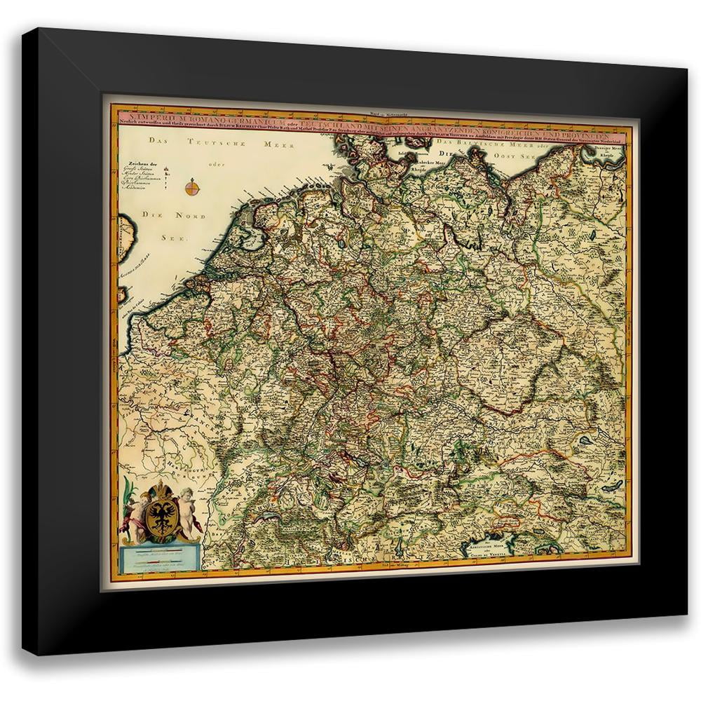 Visscher 17x15 Black Modern Framed Museum Art Print Titled - German ...