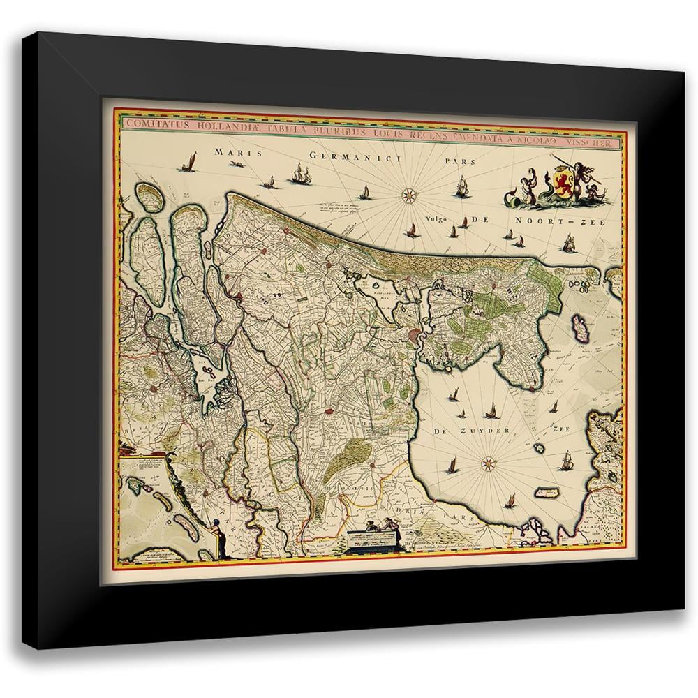 Visscher 17x15 Black Modern Framed Museum Art Print Titled - Holland ...