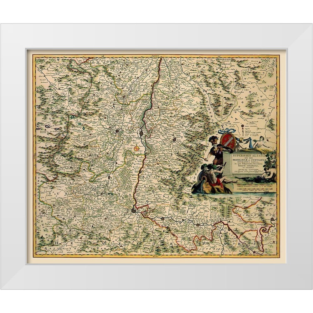 Visscher 17x15 White Modern Wood Framed Museum Art Print Titled ...