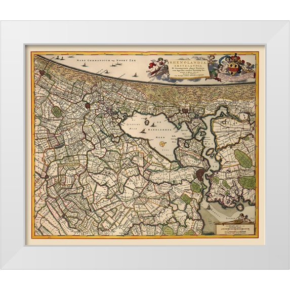 Visscher 17x15 White Modern Wood Framed Museum Art Print Titled ...