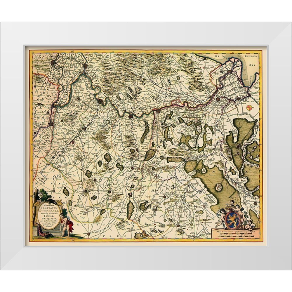 Visscher 17x15 White Modern Wood Framed Museum Art Print Titled ...