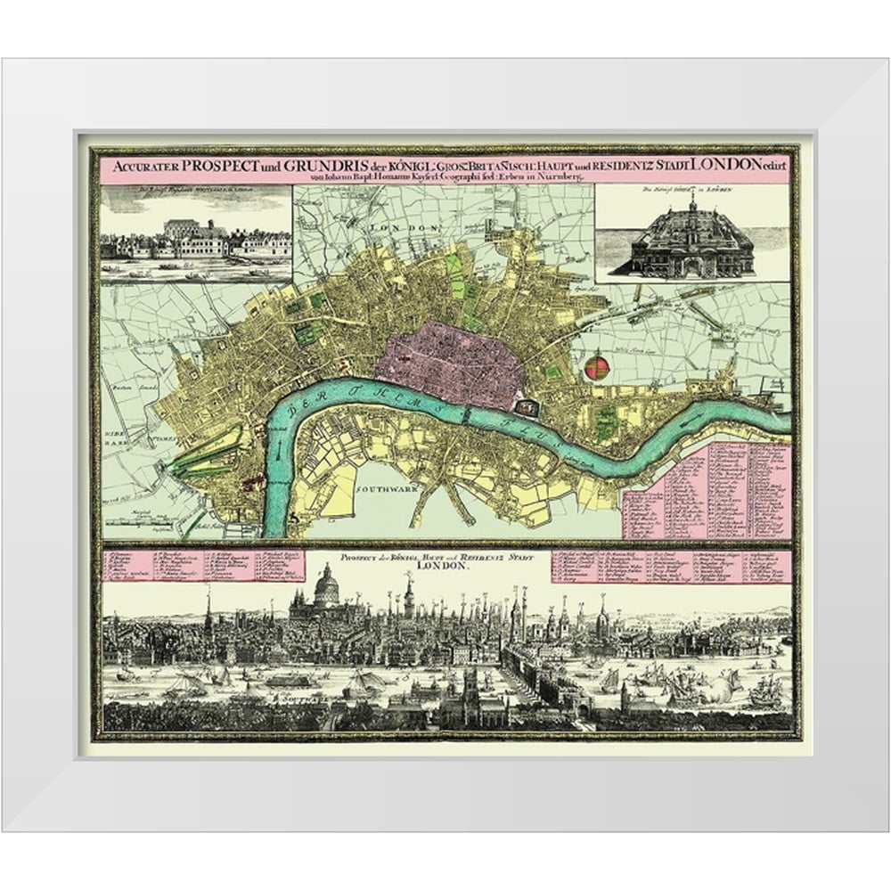 Visscher 30x26 White Modern Wood Framed Museum Art Print Titled - Royal ...