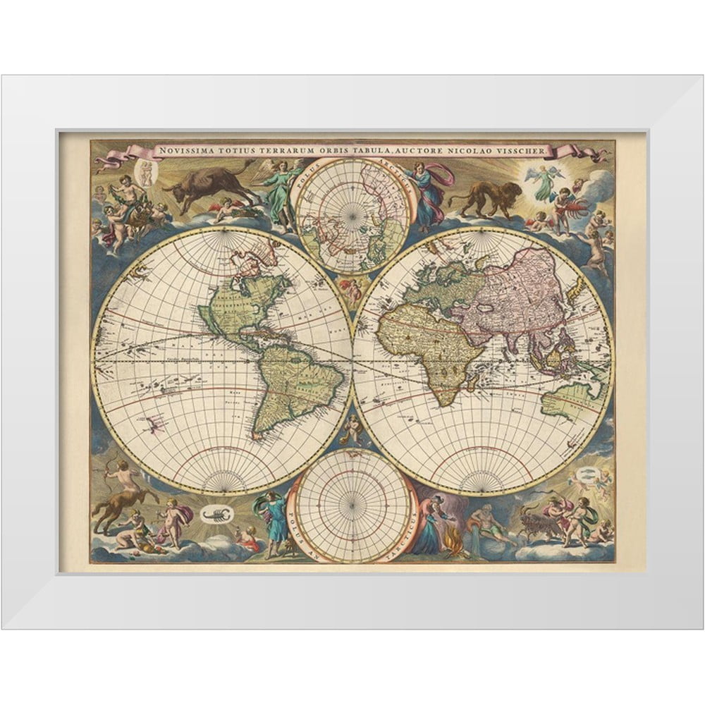 Visscher, Nicholas 24x19 White Modern Wood Framed Museum Art Print ...