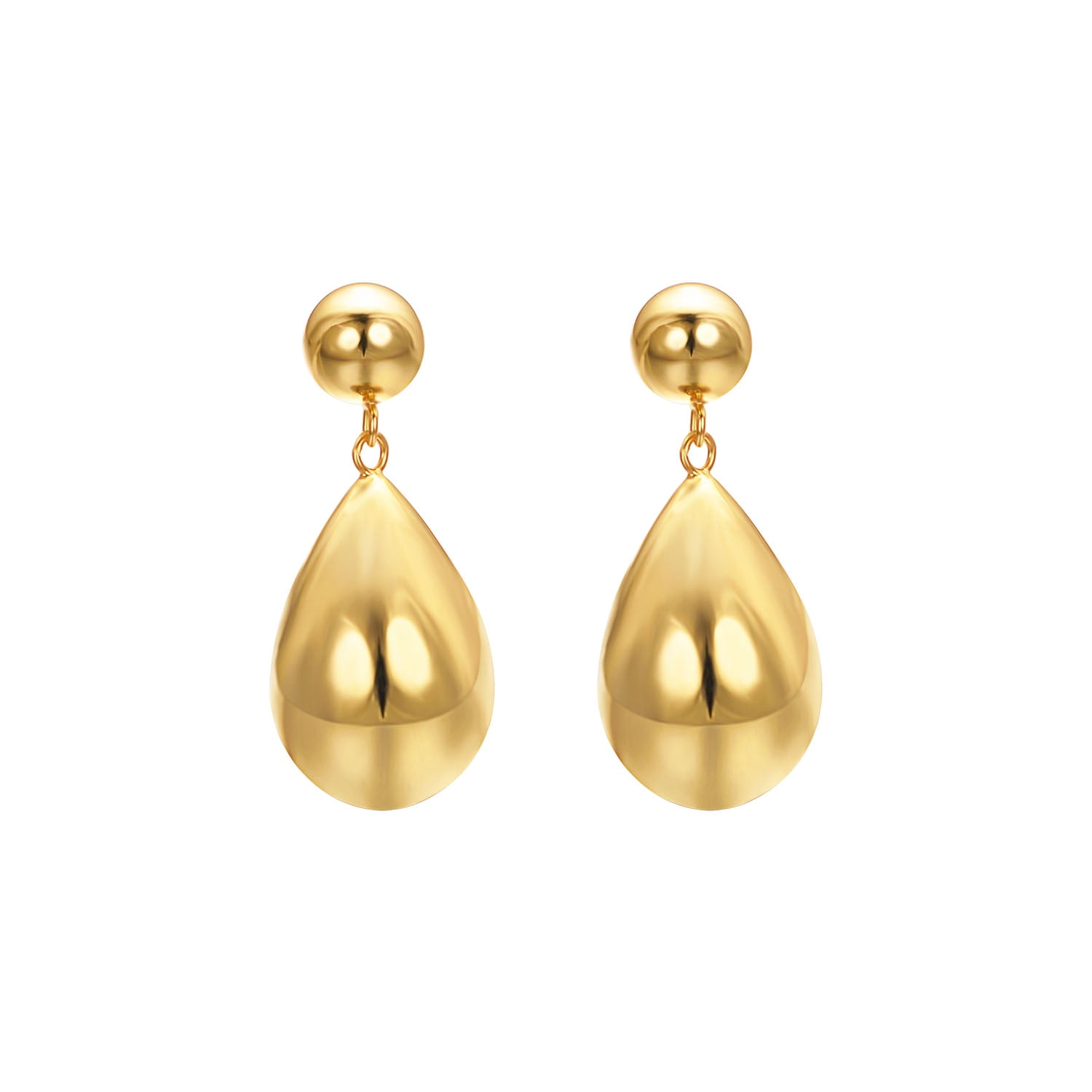 Vissen Tear Drop Dangle Earrings For Women Dainty Gold Plated Sparkly ...