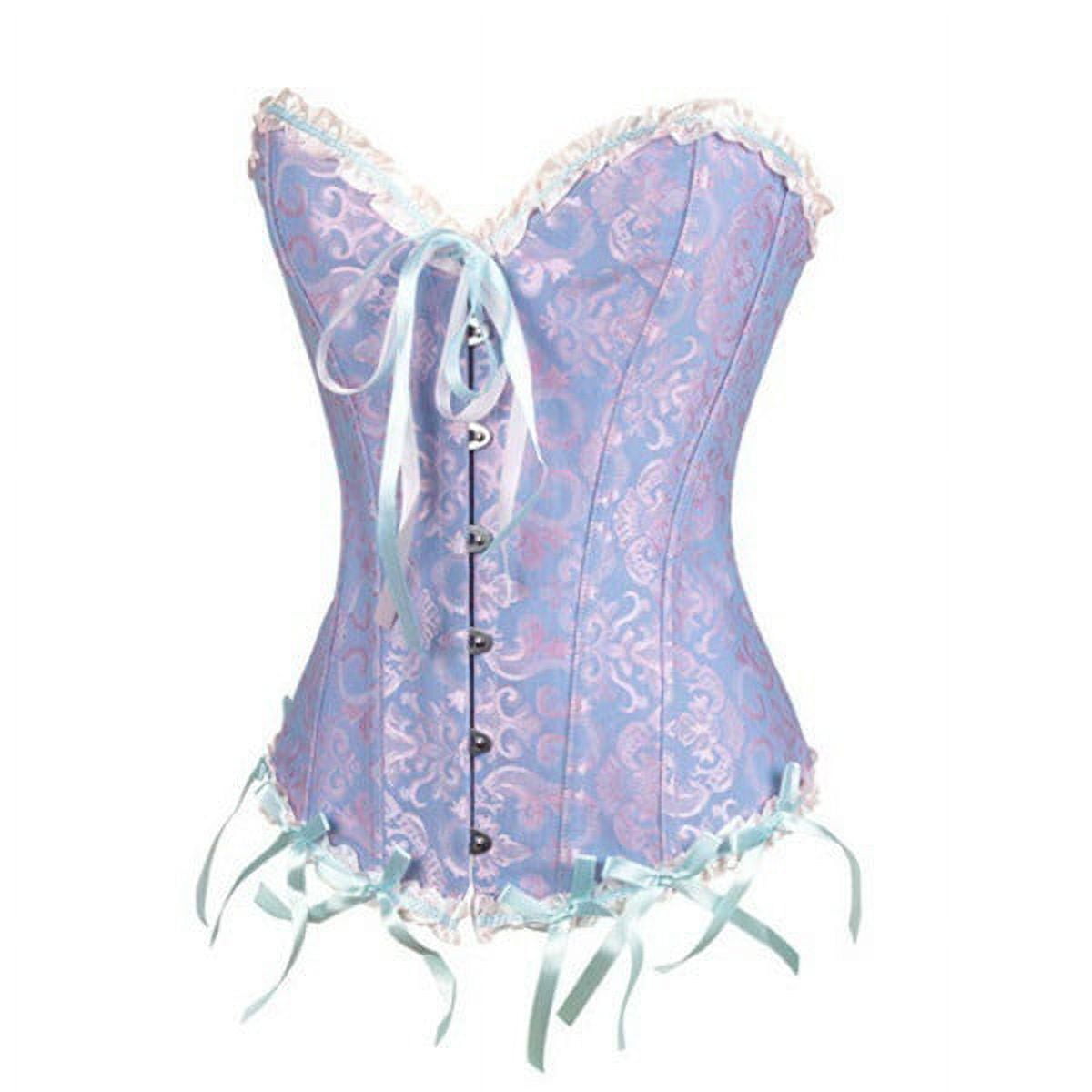 Women's Lace Lingerie Overbust Corset Bustier with G-string Push Up ...