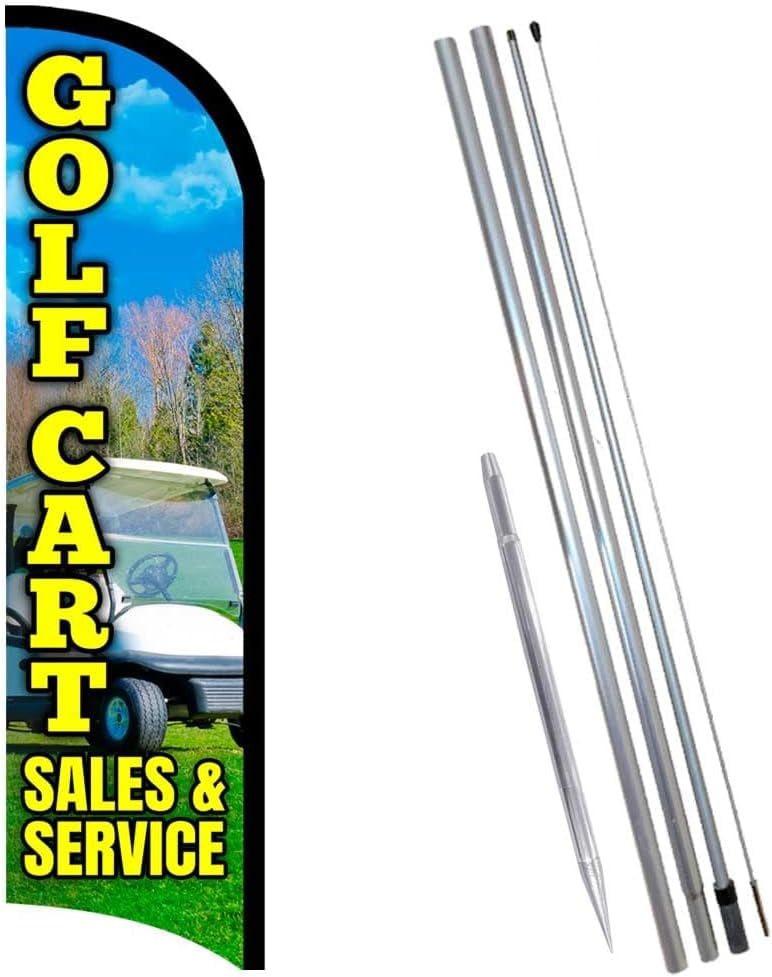Vista Flags Golf Cart Sales & Service Premium Windless Feather Banner ...