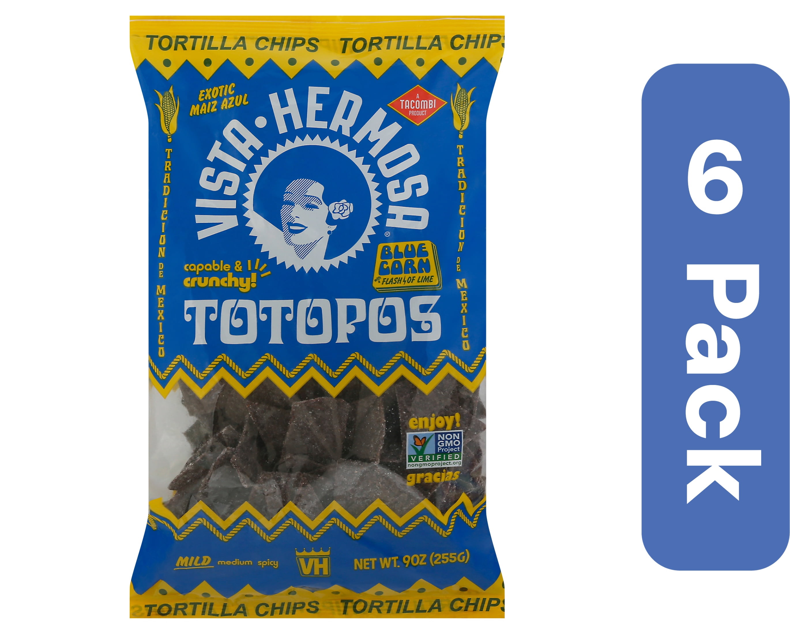 Vista Hermosa Tortilla Chips Blue Salt 9 oz (Pack of 6) - Walmart.com