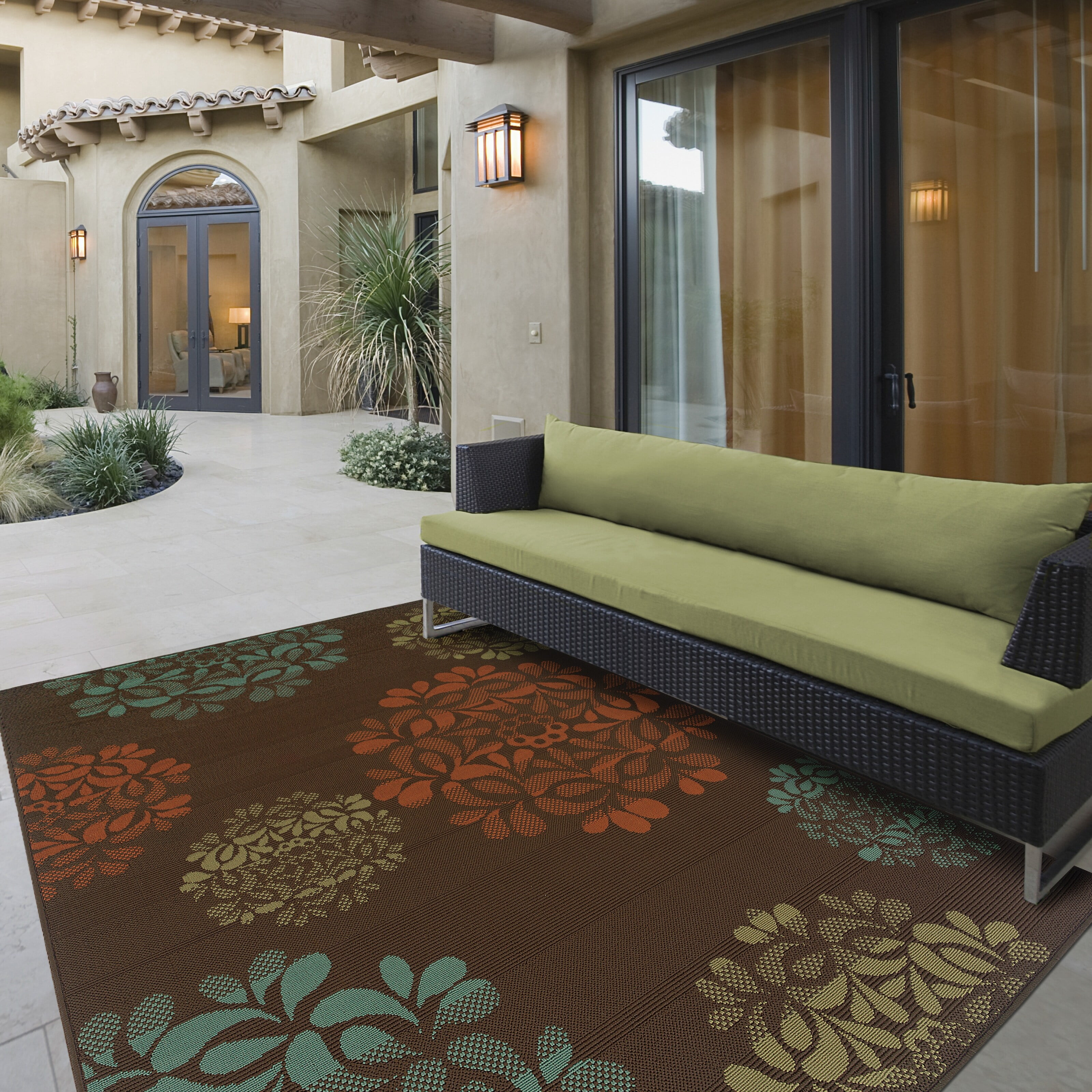 Vista Home Malta Floral Medallions Indoor-Outdoor Area Rug 8'6" x 13' 9 ...