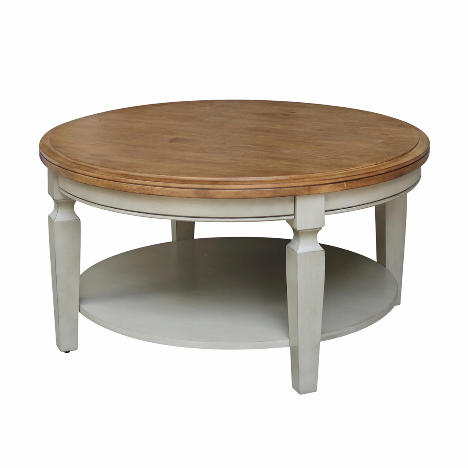 Vista Round Coffee Table in Distressed Hickory/Stone - Walmart.com