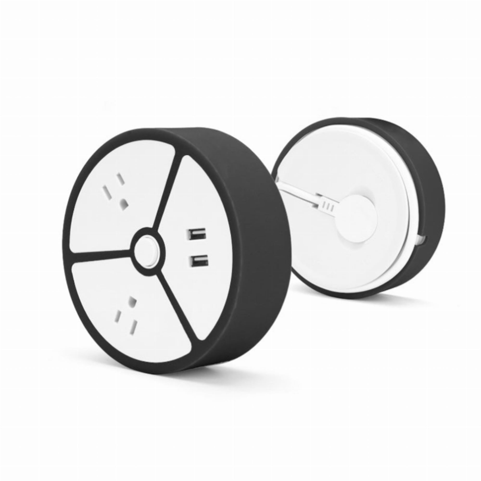 Vista Shops 2.1A 110V-250V Black & White USB Portable Electrical Outlet ...