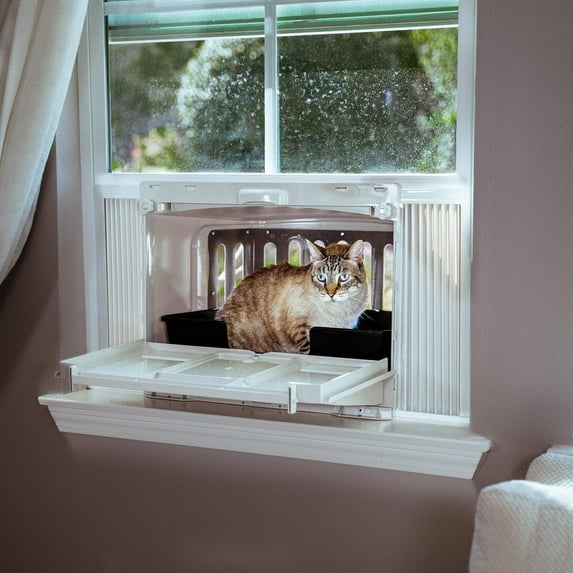 VistaLoo Window Catio, Perch & Litter Box – Outdoor Access for Indoor ...