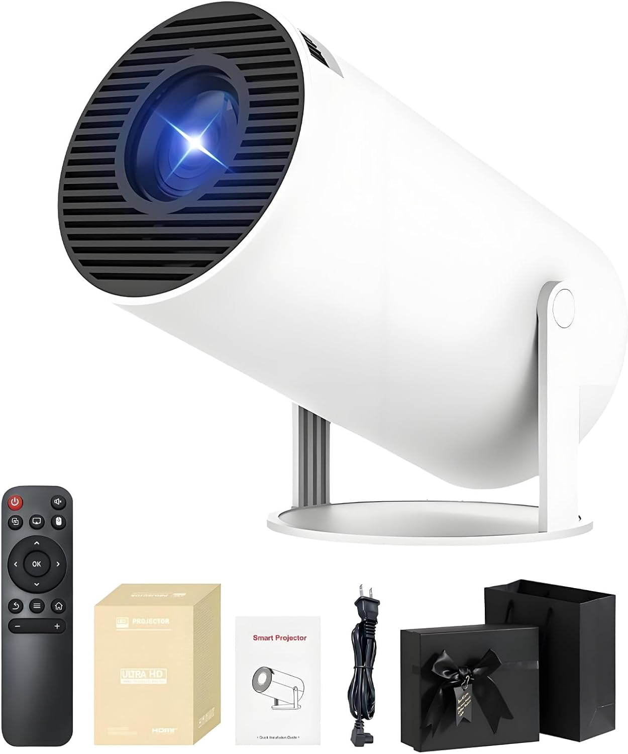 Vistacast Mini 4K Portable Smart Movie Projector, 210°, Extra Large ...