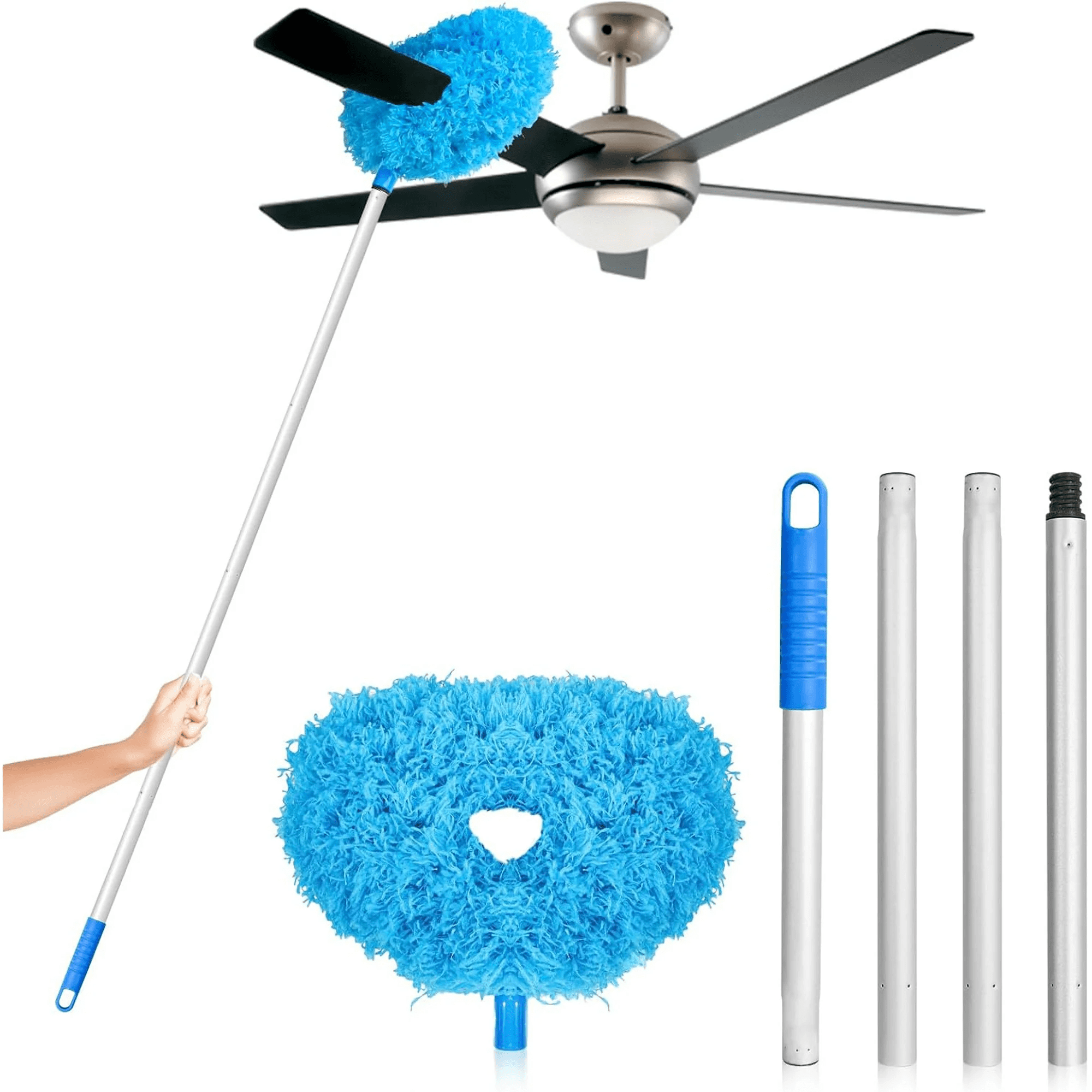 Vistreck Ceiling Fan Microfiber Dusters with Extension Pole, Feather ...
