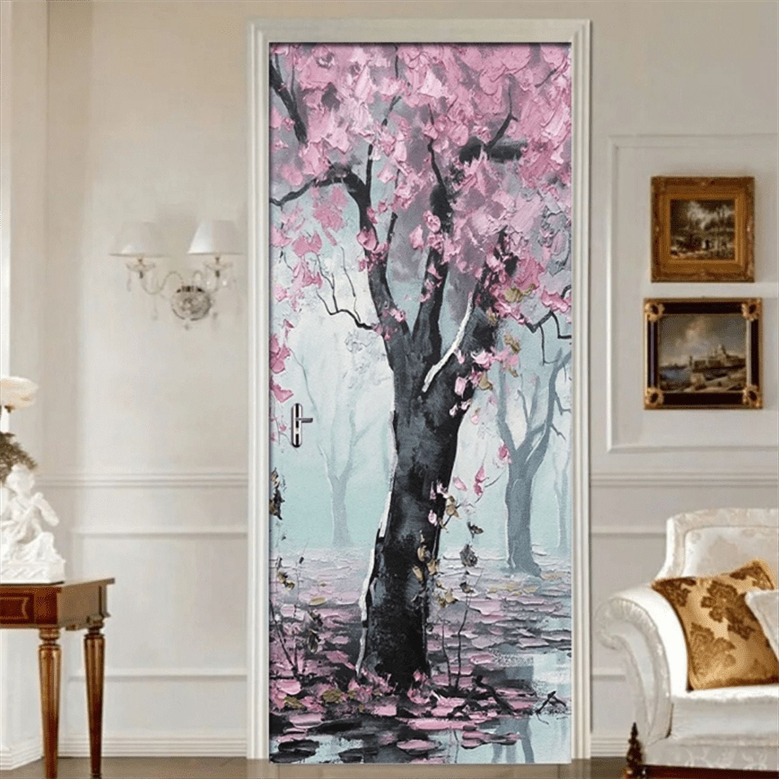 Visual 3D View Hexagon Door Sticker Self Adhesive Modern DIY PVC Vinyl ...