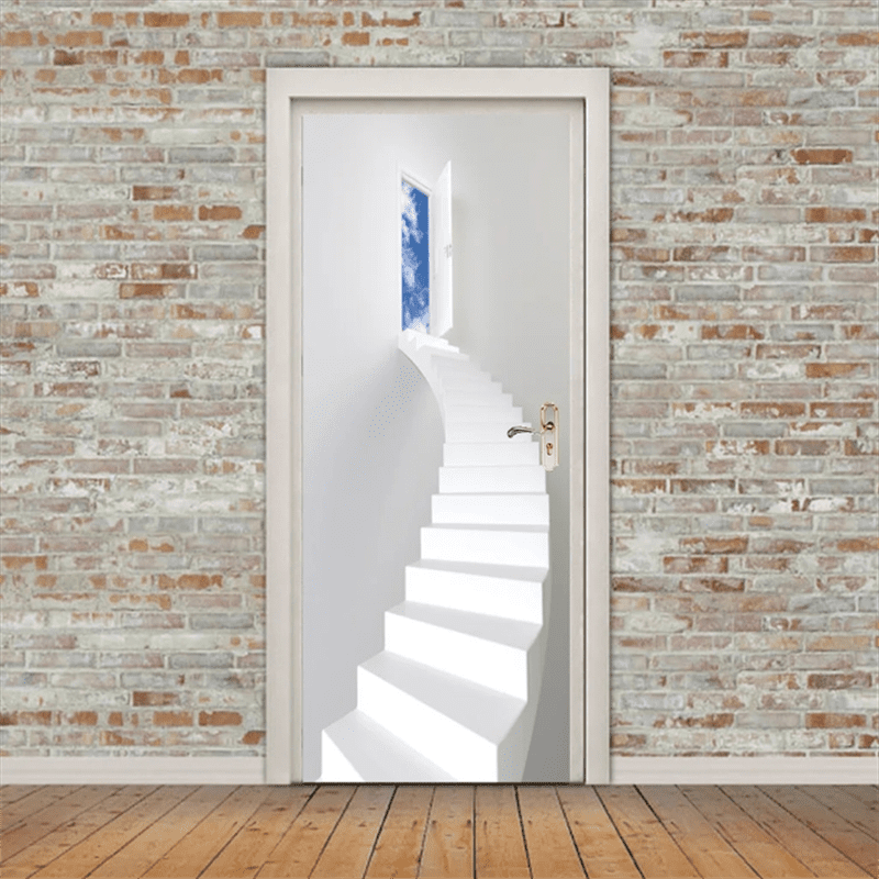 Visual 3D View Hexagon Door Sticker Self Adhesive Modern DIY PVC Vinyl ...