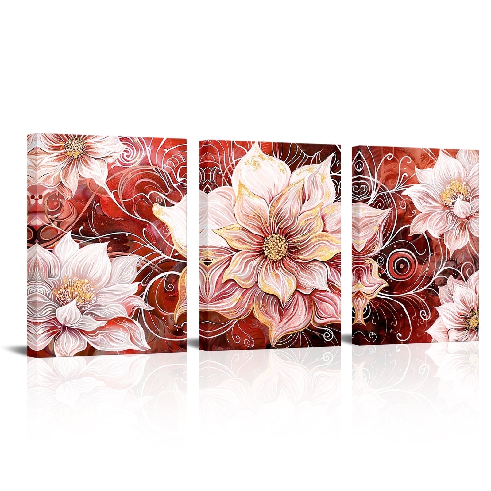 Visual Art Decor 3-Panel Landscape Canvas Art Prints, 12.2" x 12.34 ...