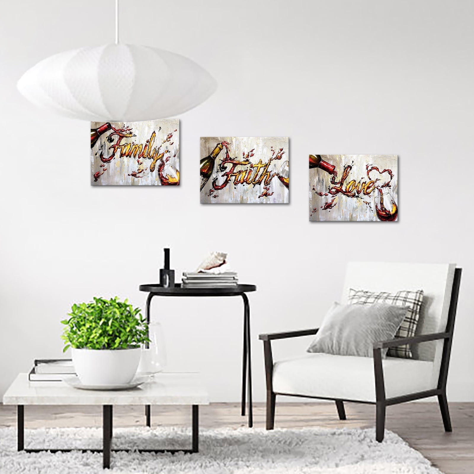 Visual Art Decor 3-Piece 12x16 Inch Wood Framed Painting Romantic ...