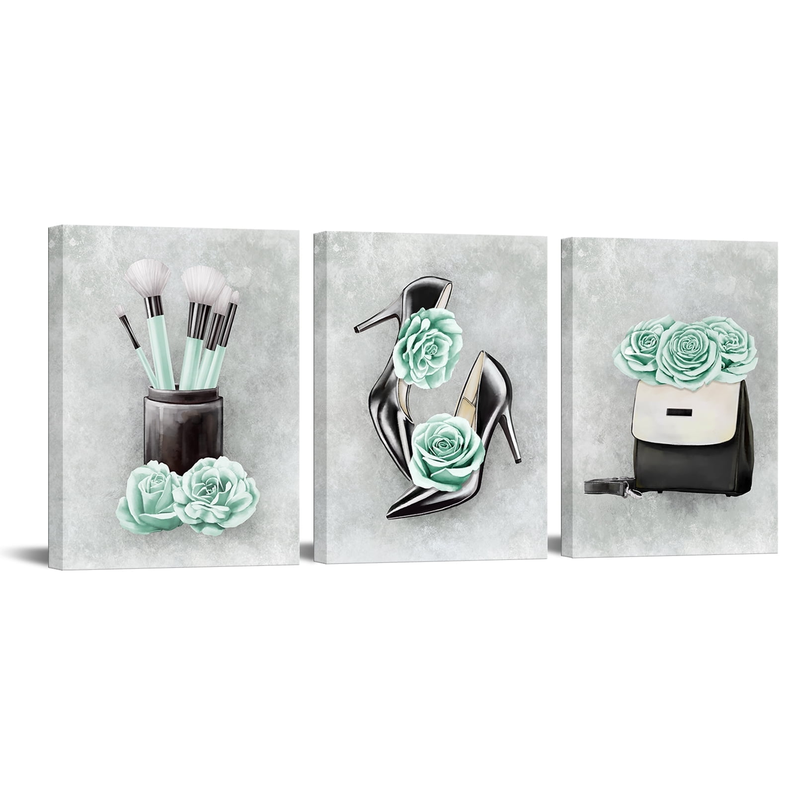 Visual Art Decor 3 Pieces 12 x 16 inch Framed Wall Art Painting Leopard ...