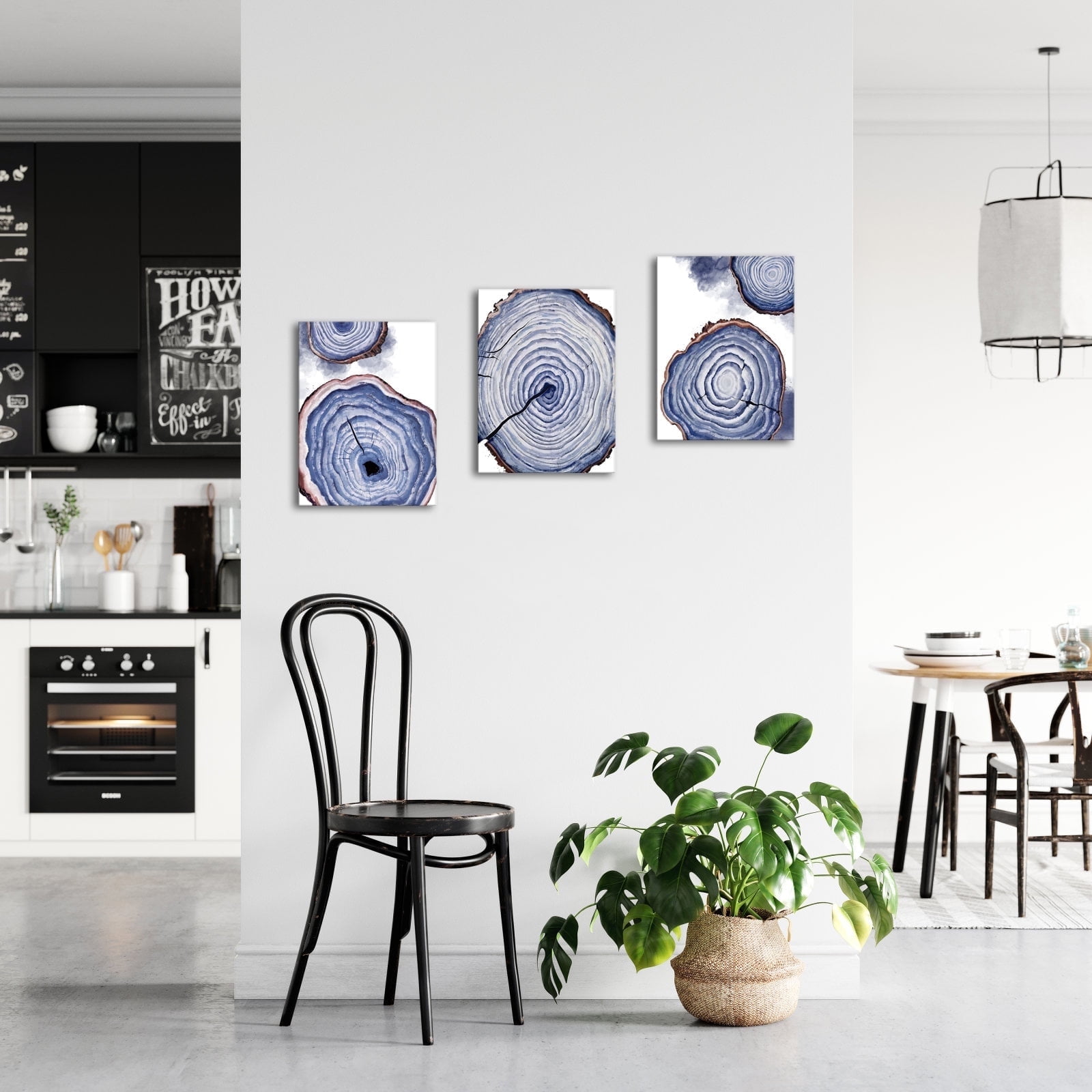 Visual Art Decor Elegant Modern Decorative Canvas: Abstract 3 Piece ...