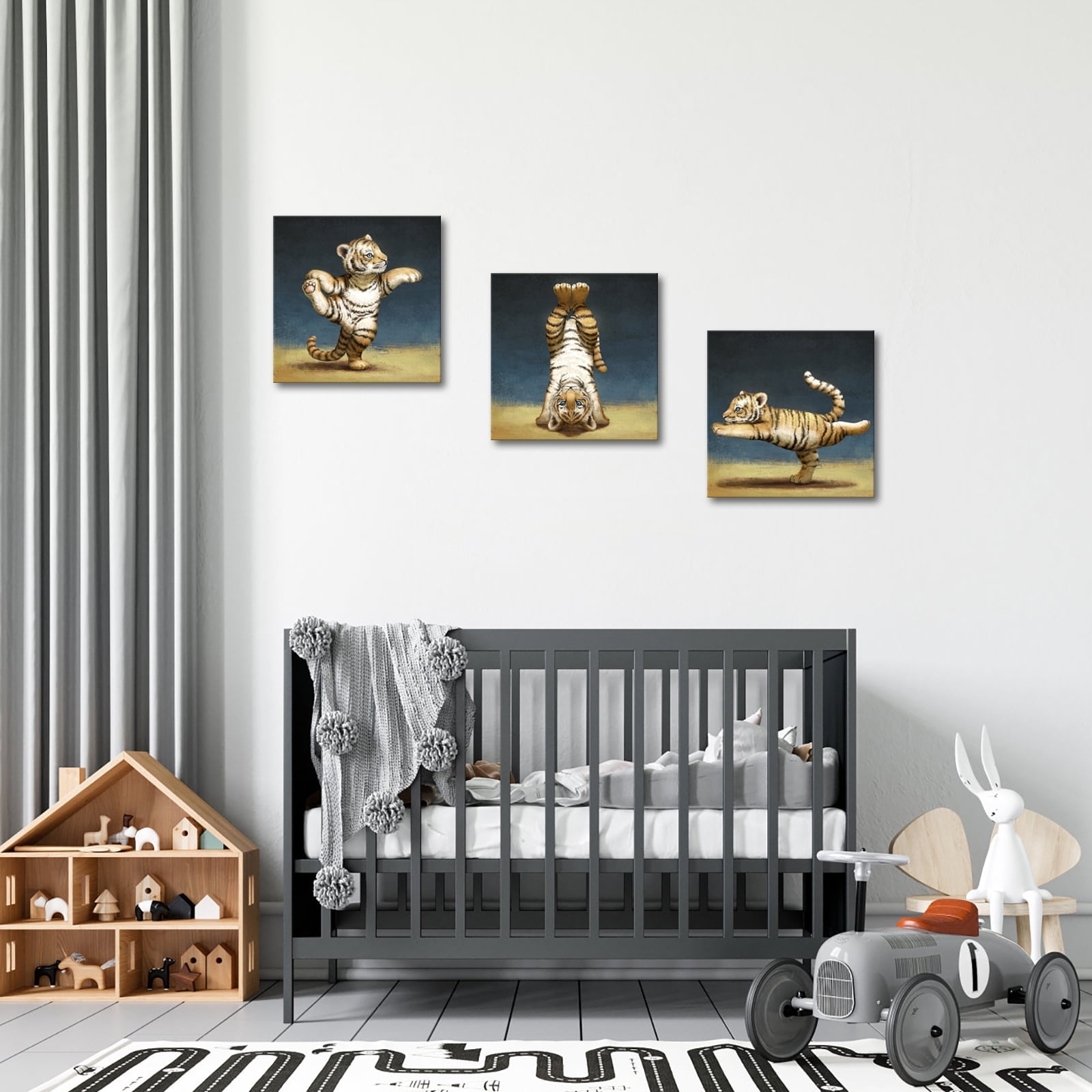 Visual Art Decor Animal Wall Art Brown Cute Tiger Canvas Wall Decor ...