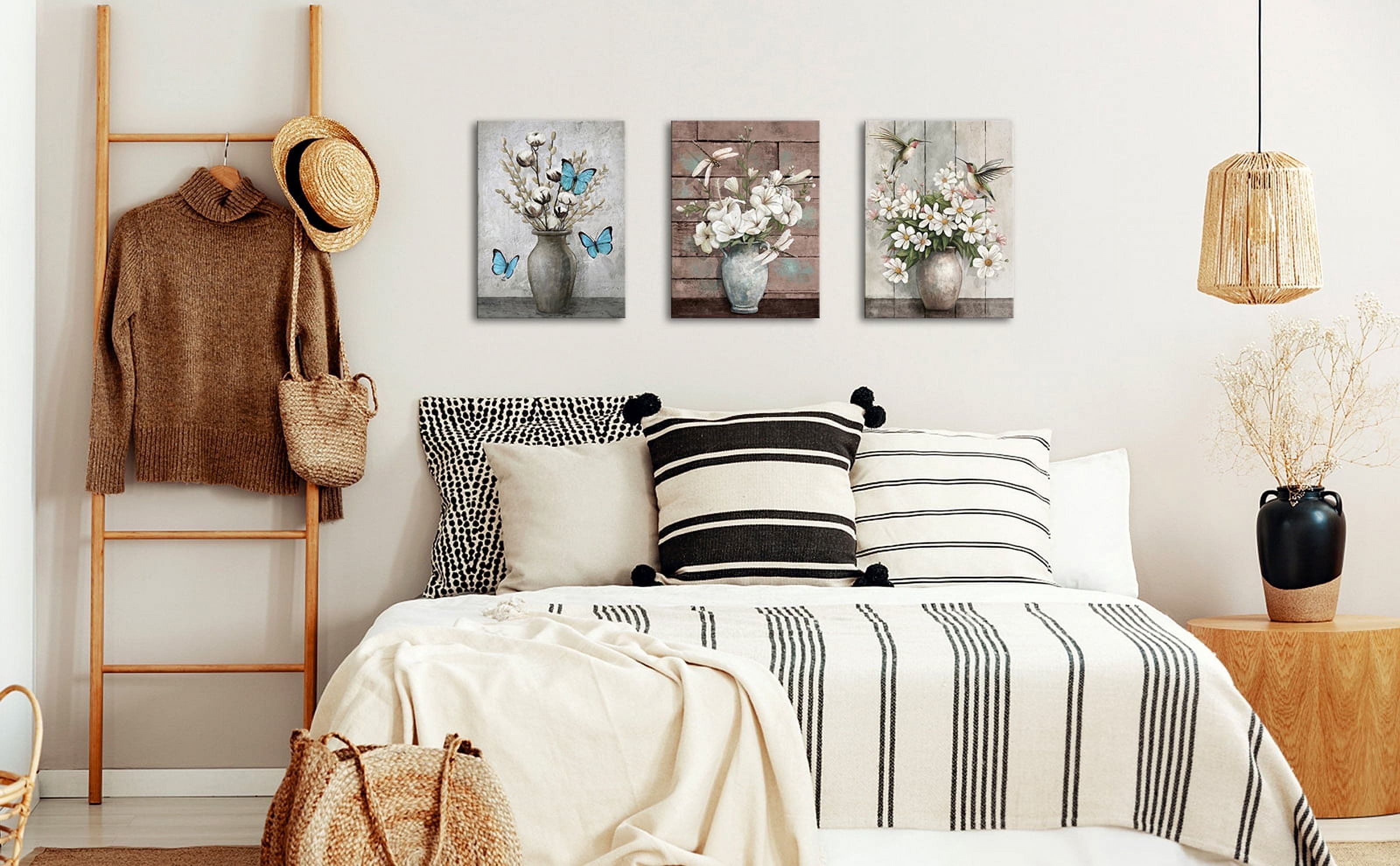 Visual Art Decor Flowers Birds Floral Wall Decor Dragonfly Butterfly PictureCanvas Wall Art 12 ...