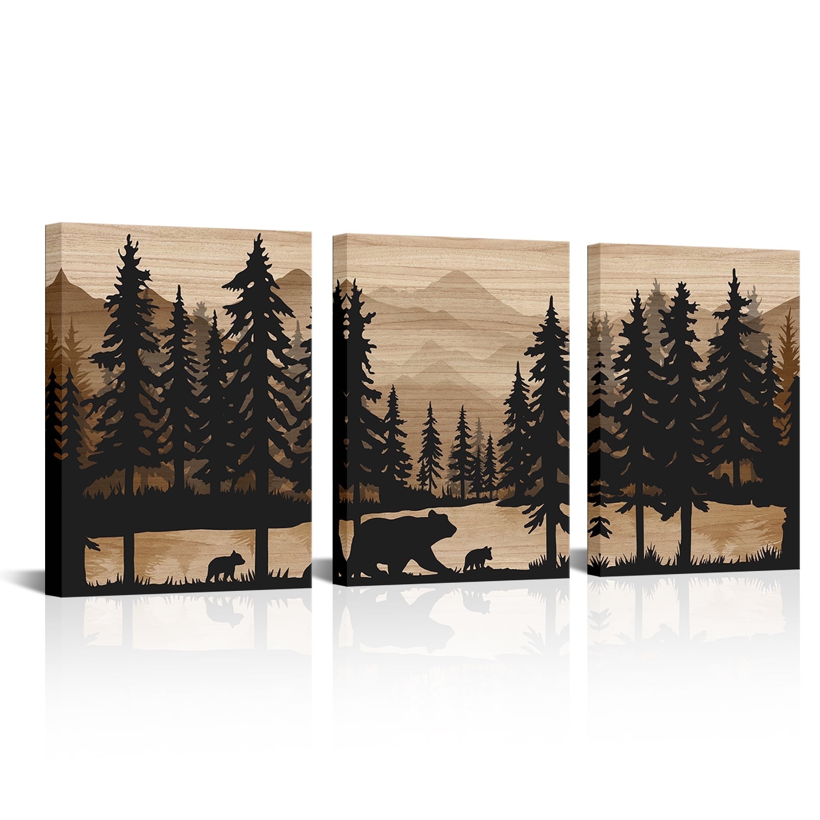 Visual Art Decor Foggy Forest and Mountain Landscape Hunting Theme ...