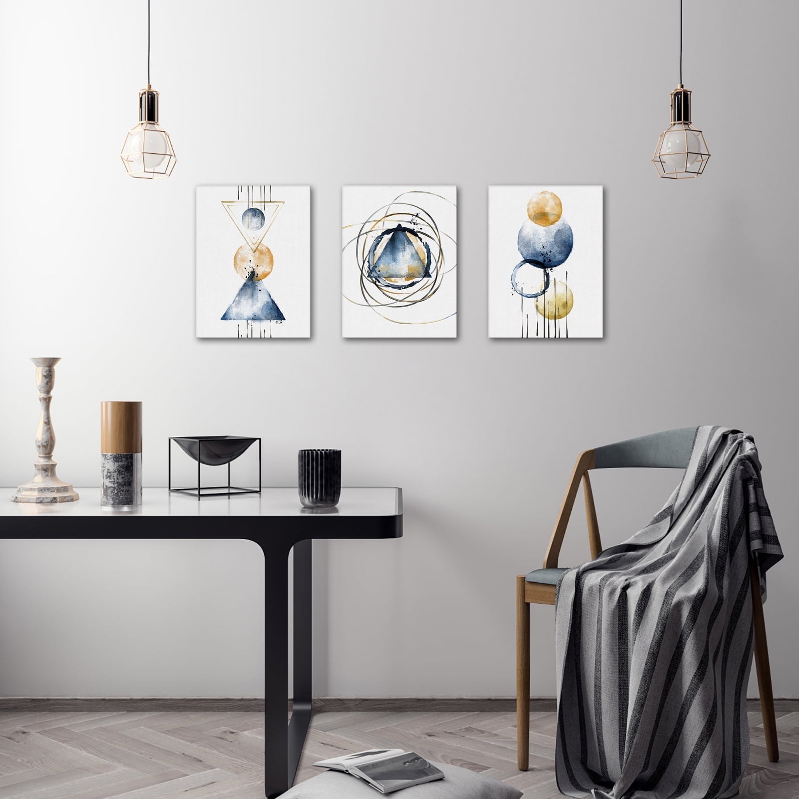 Visual Art Decor Minimalist Boho Wall Art Decor, 12x16 Framed Canvas ...