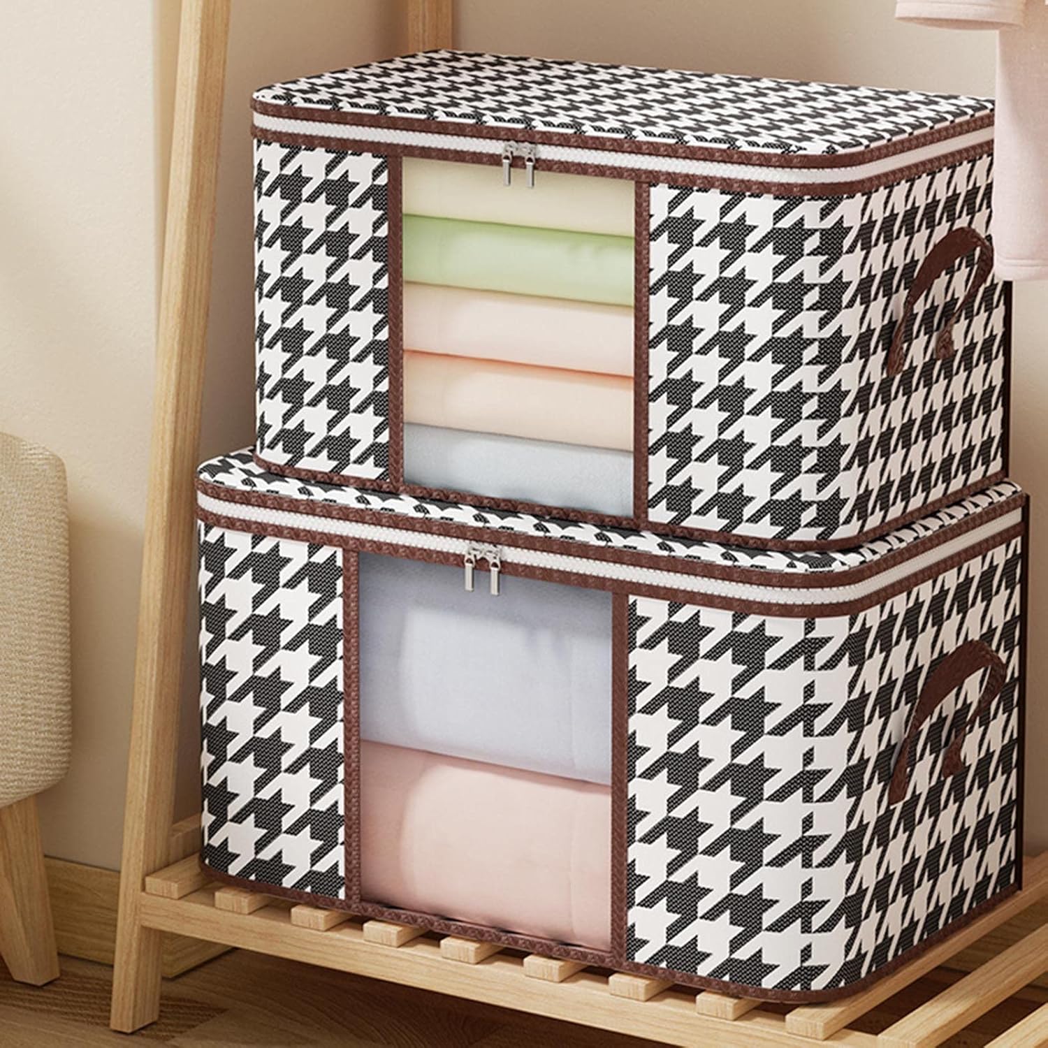 Visual Clothes Storage Bag, Portable Foldable Sturdy Fabric Storage ...