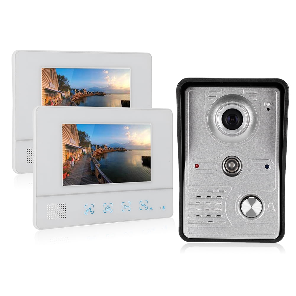 Visual Intercom System , 7 inch Wired Visual Intercom 2 Displays , Night Remote Control System ...