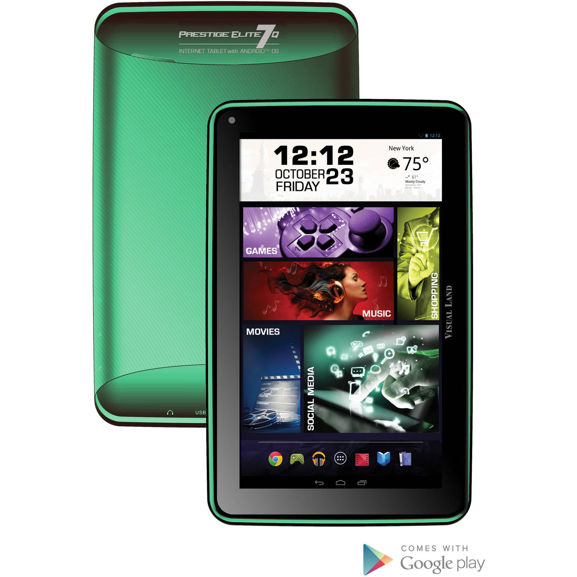 Visual Land Prestige 7" Quad Core Tablet 16GB includes Bumper - Walmart.com
