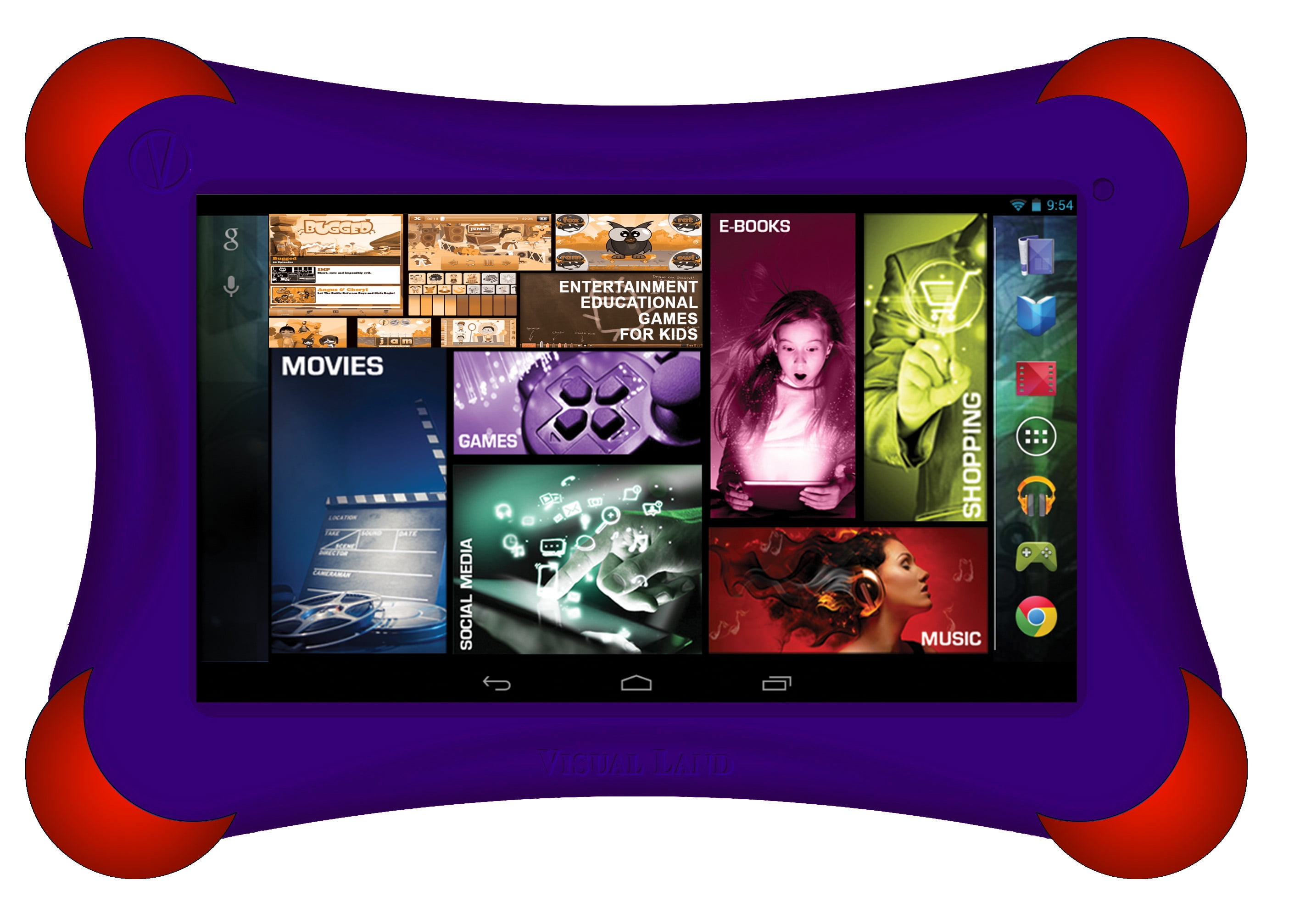 Visual Land Prestige 7" Quad Core Tablet 16GB includes Bumper - Walmart.com