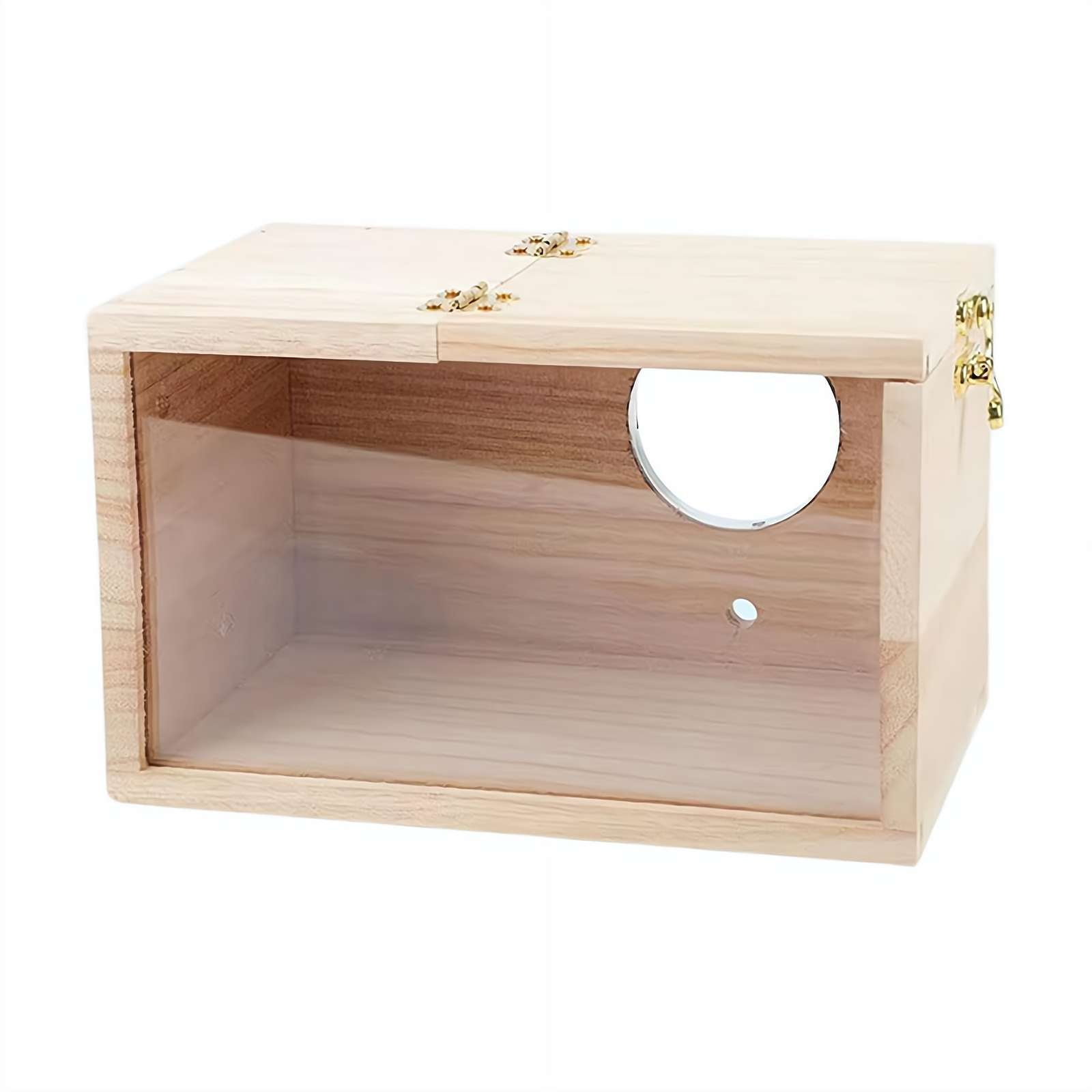 Visual Parakeet Nesting Box, Wood Pet Bird House Bird Breeding Box for ...
