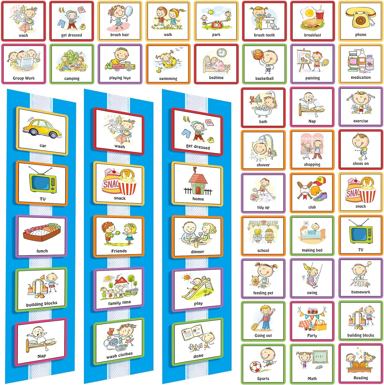 Visual Schedule for Kids with Autism Toddler Daily Routine Chart ...