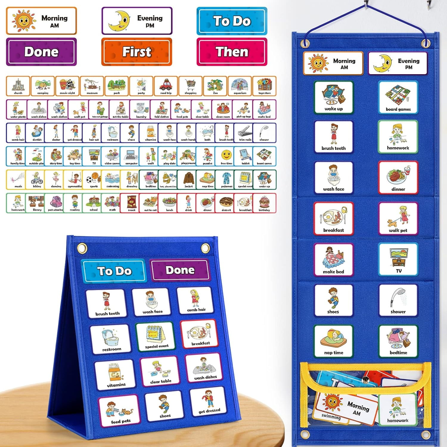 Visual Schedule for Kids Chore Chart, Morning Bedtime Routine Chart for ...