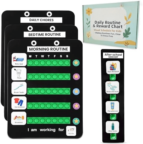 Visual Schedule for Kids – Daily Routine & Reward Chart, Magnetic Chore ...